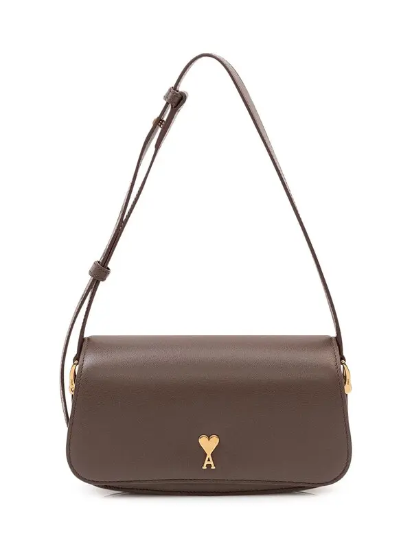 AMI Paris Structured Shoulder Handbag - Truffe