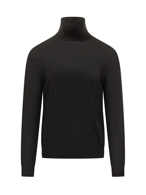 Malo Basic Mock-neck Sweater - Nero