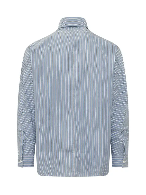 Givenchy Striped Overshirt For Fall/winter 2026 - White/navy