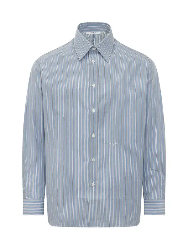 Givenchy Striped Overshirt - White/navy