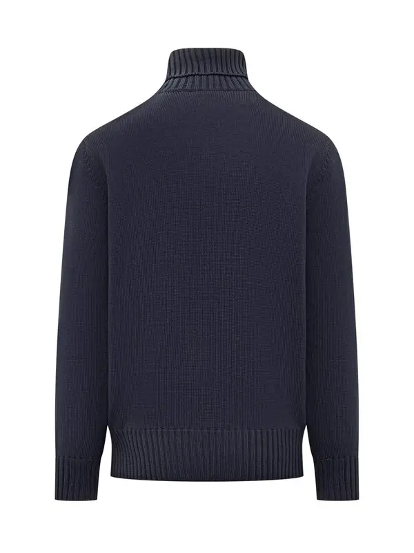 Givenchy High Neck Logo Pullover Sweater - Dark Navy