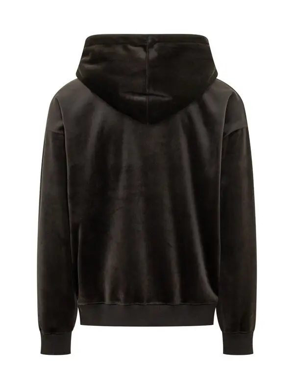 Y3 Zip-front Velvet Hoodie