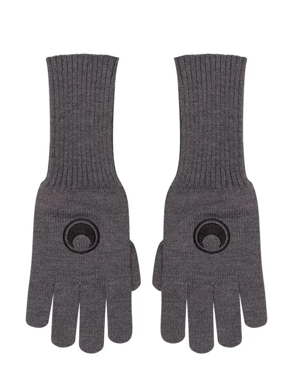 MARINE SERRE Luxe Long Gloves For Winter Season - Stone Grey