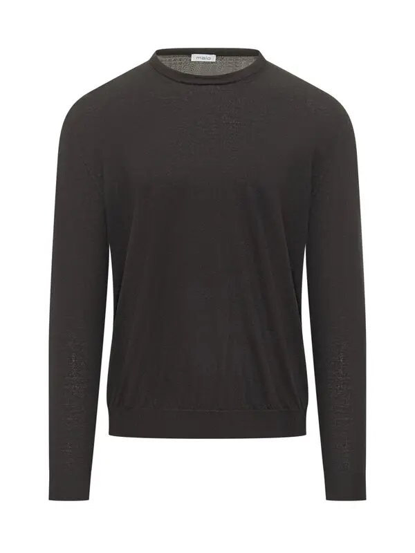 Malo Merino Wool Crewneck Sweater - Nero