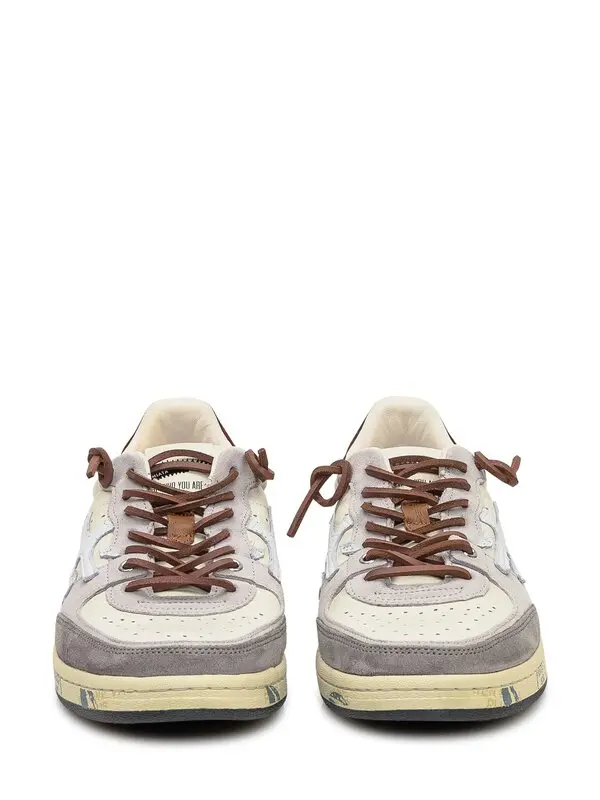 Premiata Leather & Suede Low-top Sneakers - Bianco