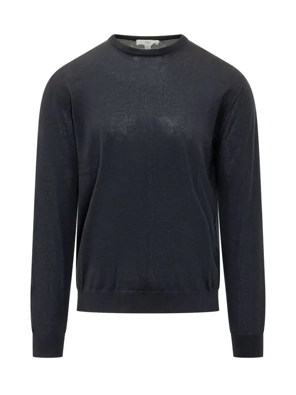 Malo Basic Crew Neck Knit Sweater - Blu