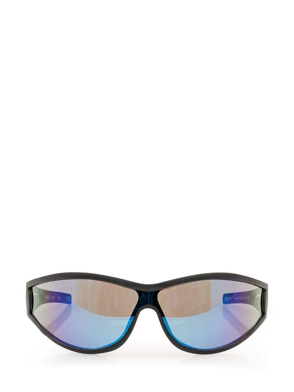 FACE.HIDE Wraparound Sunglasses With Bullet Matte Finish - Black