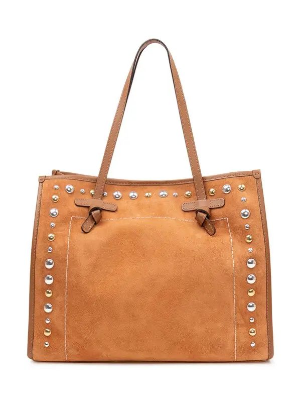 GIANNI CHIARINI Marcel Studded Tote Handbag - Caramel