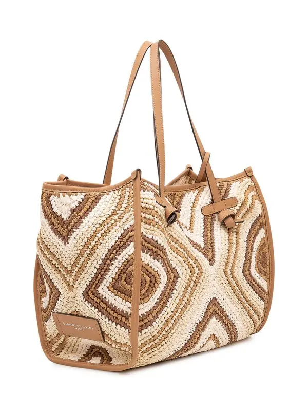 GIANNI CHIARINI Marcel Soft Fabric Intrecciato Tote Handbag - Var.cuoio