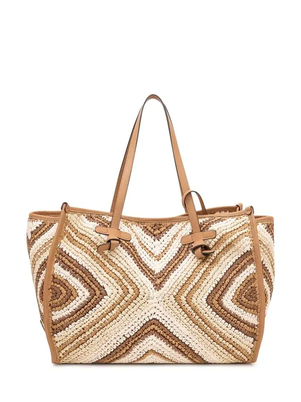 GIANNI CHIARINI Marcel Soft Fabric Intrecciato Tote Handbag - Var.cuoio