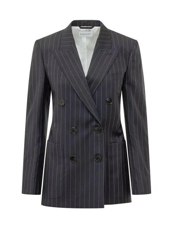 Givenchy Double Breasted 100% Wool Blazer Jacket - Dark Navy