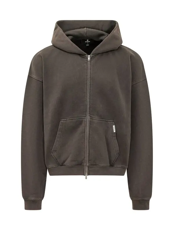 REPRESENT Oversized Zip Hoodie - Coffee