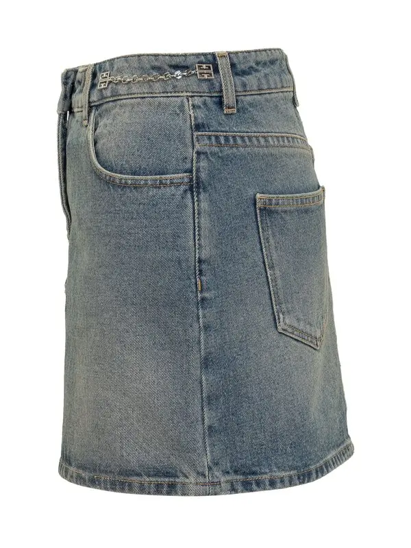 Givenchy Chic Skirt With Catena Details Medium - Medium Blue
