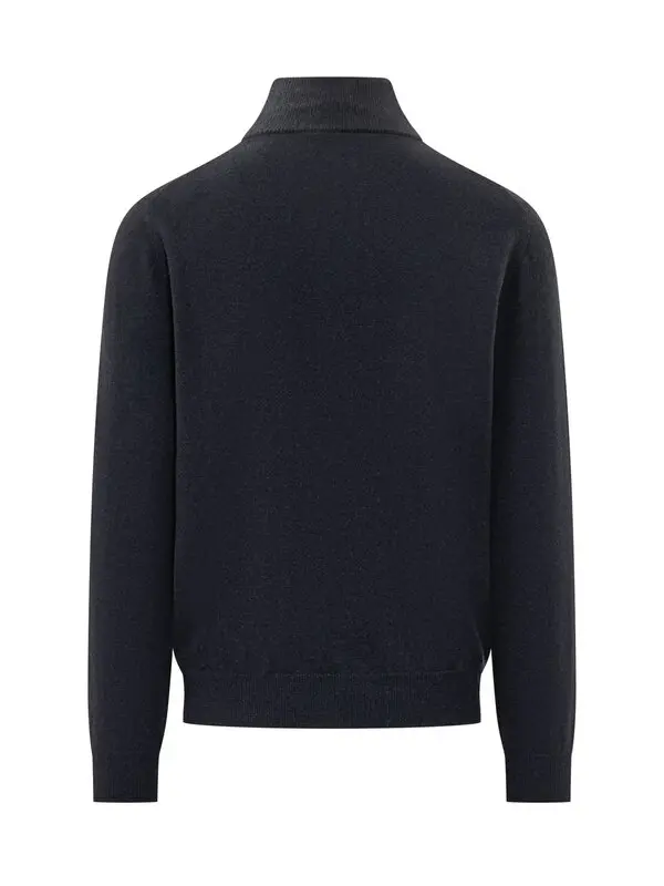 Malo Basic Zip-up Knit Sweater
