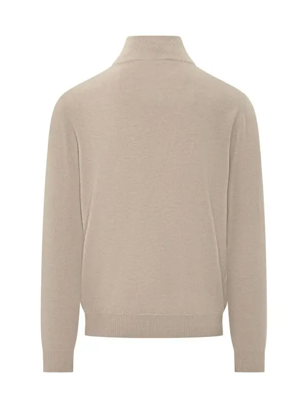 Malo Basic Wool Zip Turtleneck Sweater