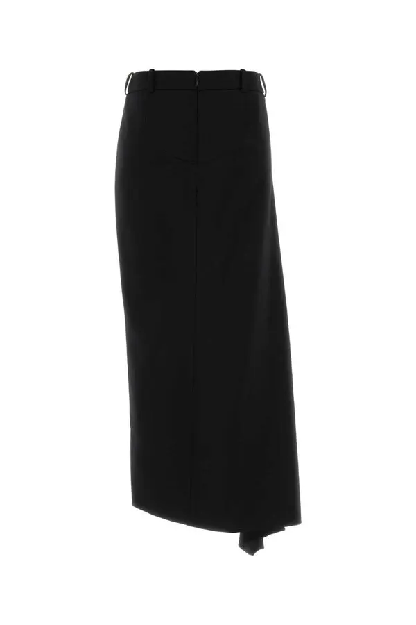 Givenchy Slashed Wool Skirt - Black