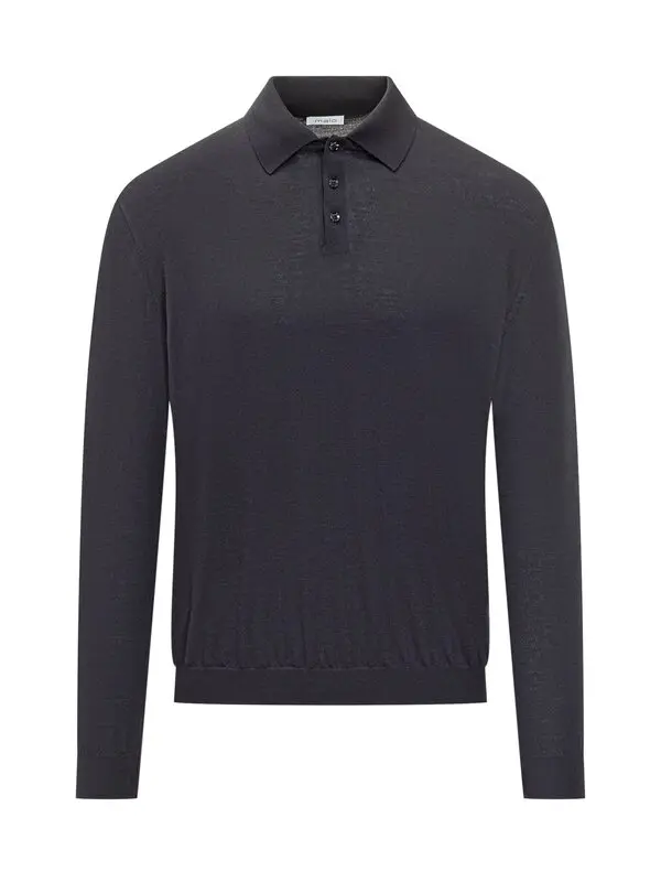 Malo Basic Wool Polo Shirt With Short Sleeves