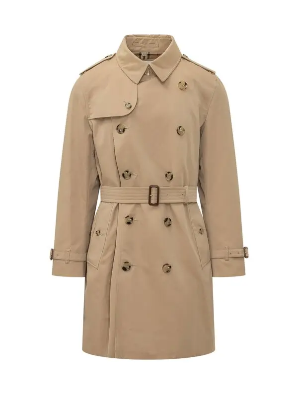 Burberry Kensington Mid Trench Coat - Honey