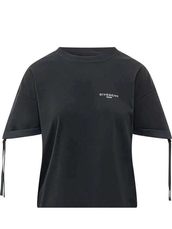 Givenchy Bow-accent Cotton T-shirt - Navy