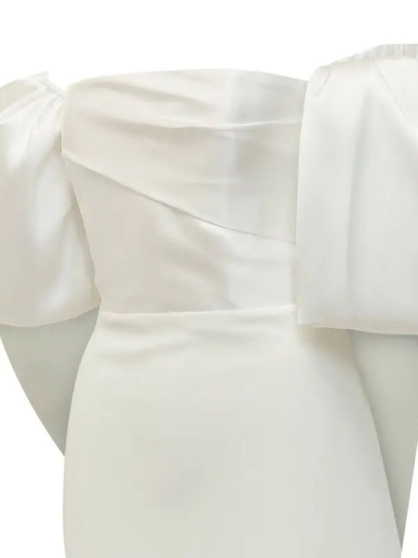Solace London Elegant Long-sleeve Dress With Tailored Bodice