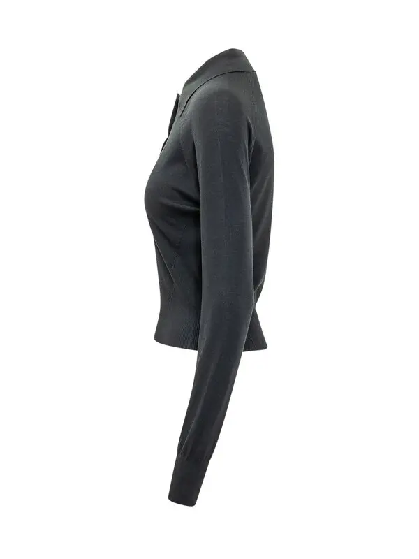 Givenchy Long Sleeve Polo With Luxe Fabric - Navy