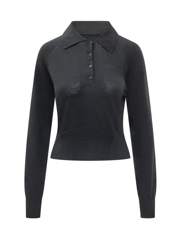 Givenchy Long Sleeve Polo - Navy