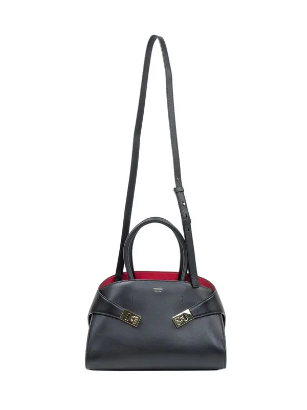 FERRAGAMO Mini Handbag With Hug Design - Nero