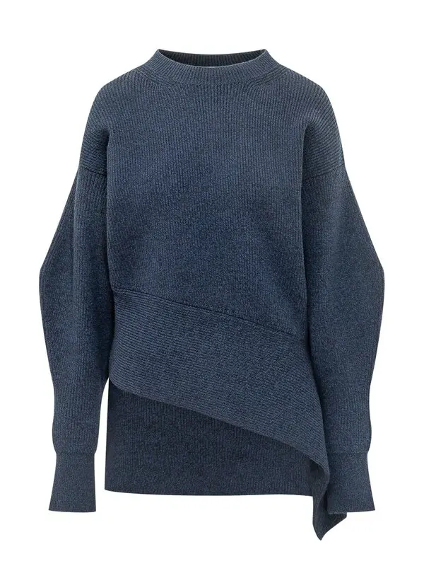 Givenchy Crewneck Long Jumper In Wool-cashmere Knitwear - Cobalt Blue
