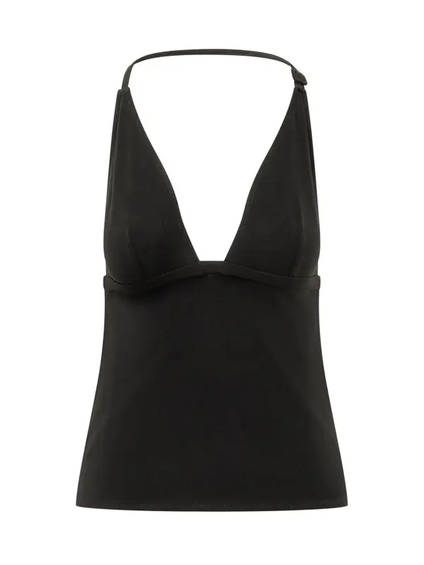 COURREGES Mini Top Bikini With Sneck Print - Black