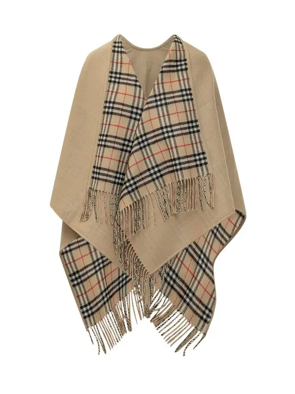 Burberry Fringe Trimmed Cape - Sand/sand