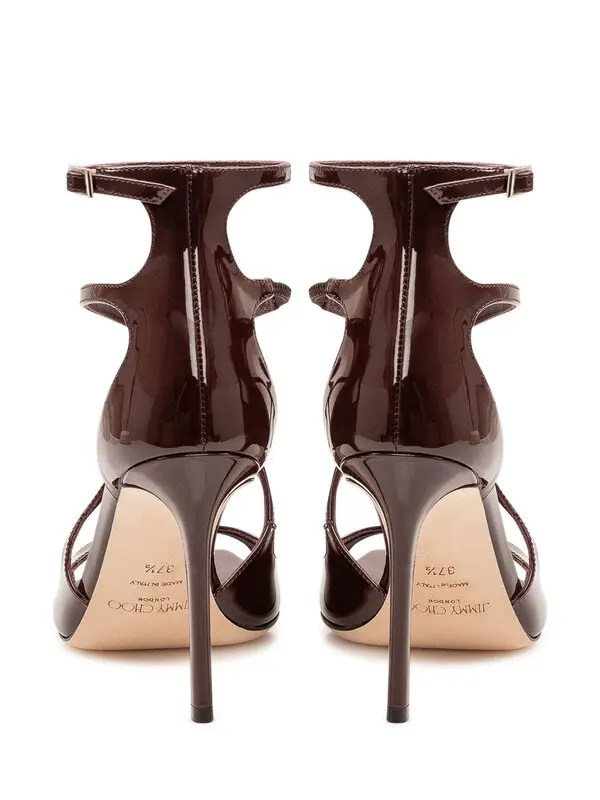 JIMMY CHOO Stylish 95 Mini Paintt Sandal - Deep Merlot