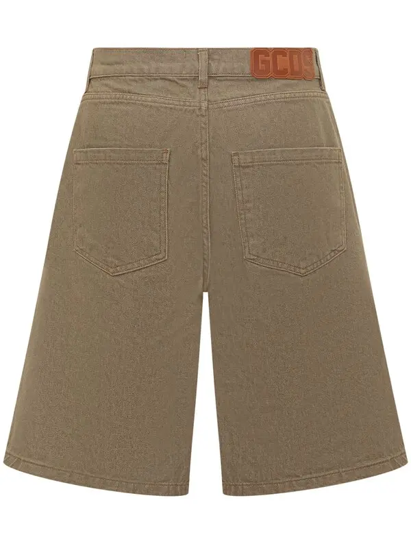 Gcds Bermuda Shorts With Logo Detail - Sandshell/taupe