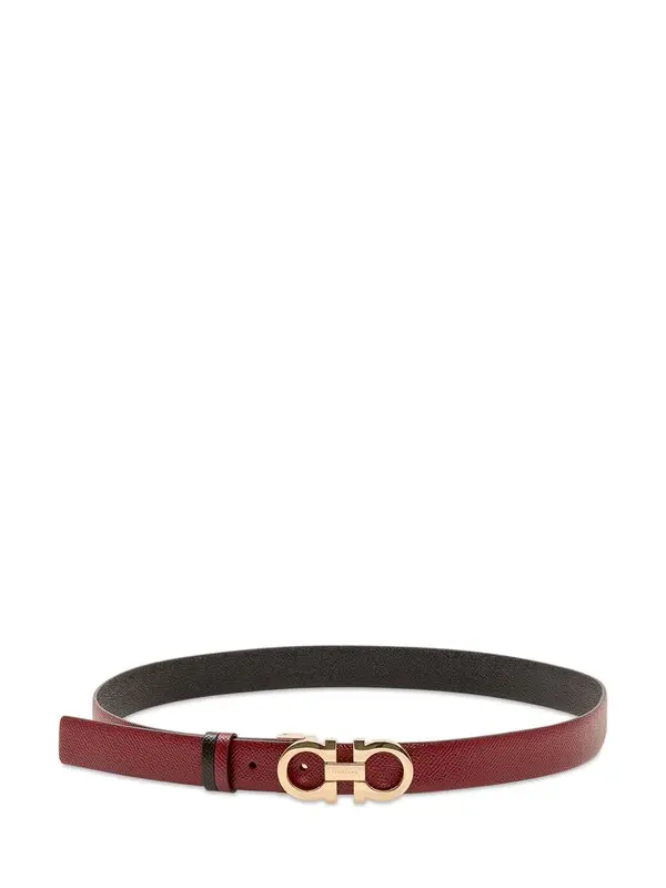 FERRAGAMO Elegant Score Belt H.25 - Borgogna-nero