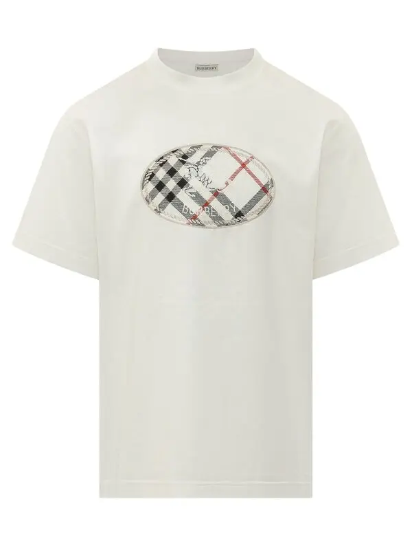 Burberry Ovale Check T-shirt - Chalk