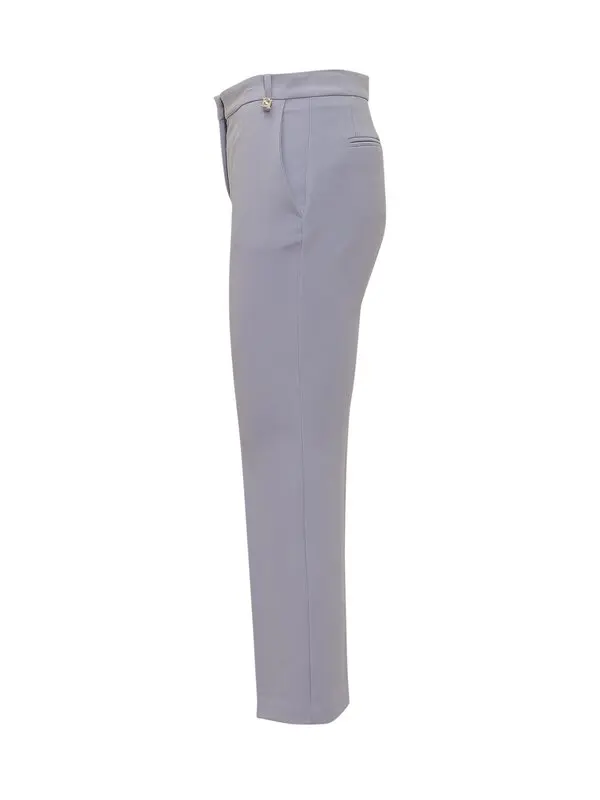 Elisabetta Franchi Sleek And Chic Straight-leg Trousers With Central Pleat - Lilla