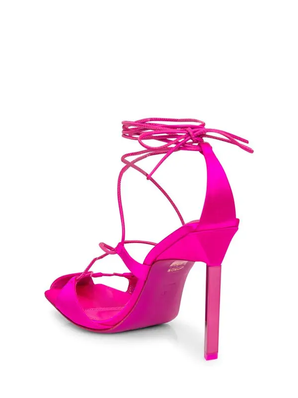 Attico Chic Leather Mini Heels - Fuchsia
