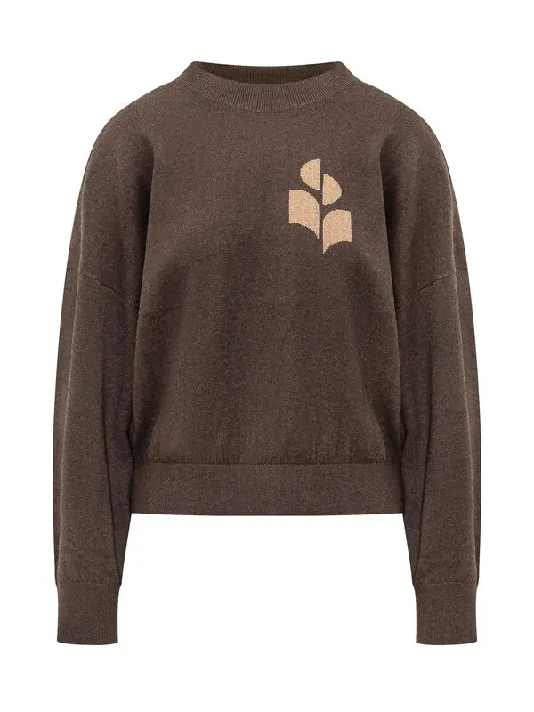 MARANT ETOILE Textured Knit Pullover - Chocolate
