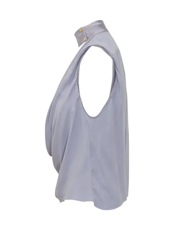 Elisabetta Franchi Sleeveless Draped Mini Shirt - Lilla