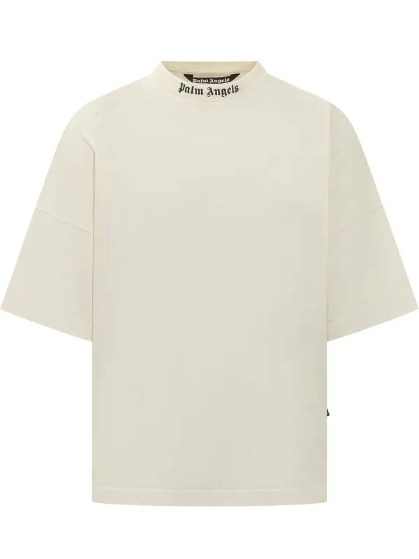 Palm Angels Classic Logo Over Tee - Off White-black