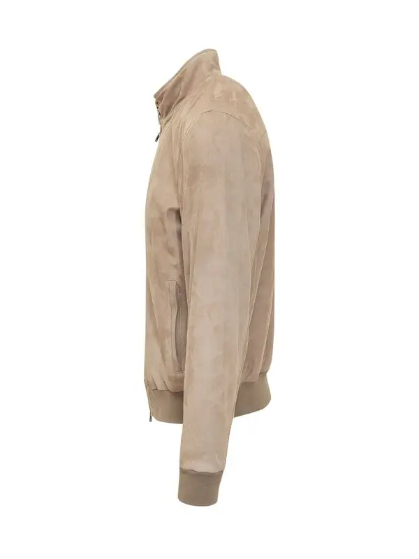 GIOCASTA Lined Hooded Suede Jacket