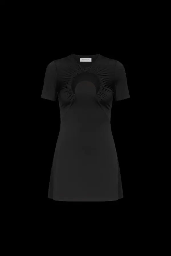 MARINE SERRE Moon Hole Mini Dress - Black