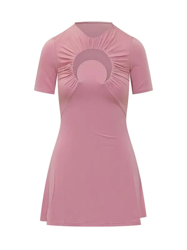 MARINE SERRE Moon Hole Mini Dress - Pink