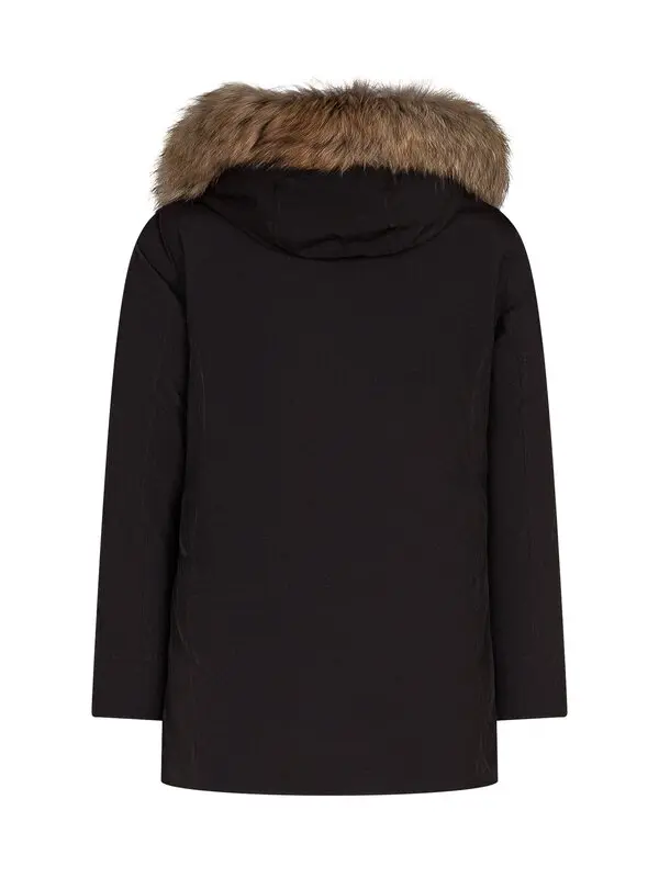 Woolrich Wool-blend Parka Jacket With Down Insulation - Black