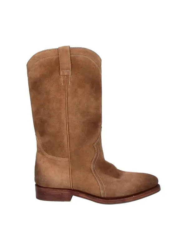 JIL SANDER Suede Western Knee-high Boots