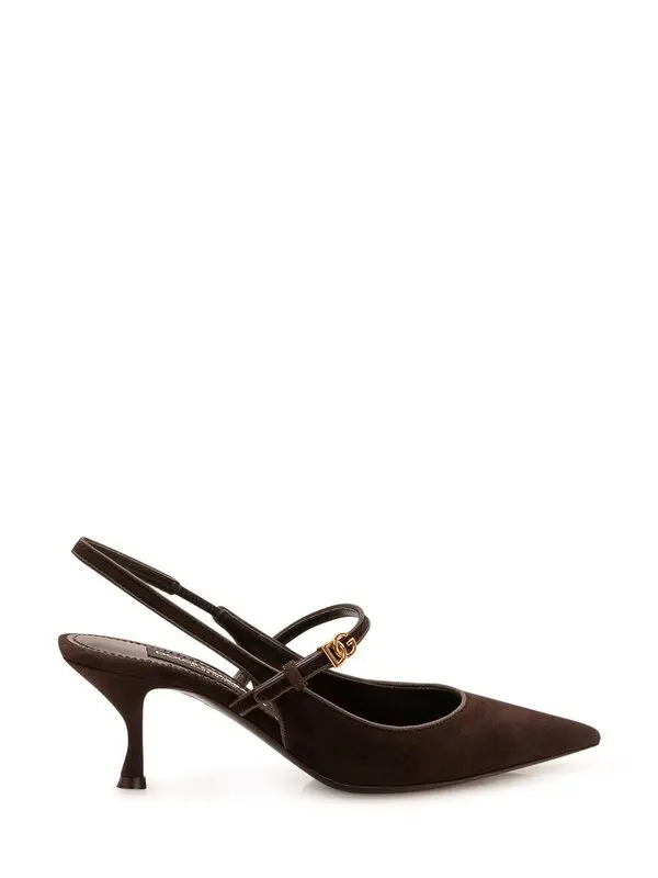 Dolce & Gabbana Suede Nappa Slingback Heels - Ebano/moro