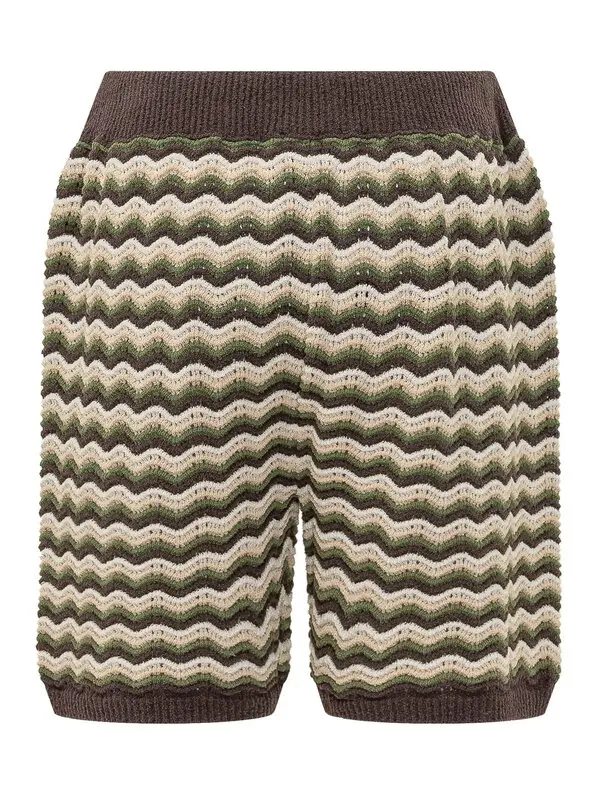 ATOMO FACTORY Chevron Bermuda Mini Shorts
