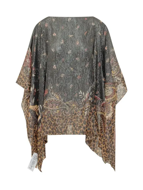 Etro Knit Poncho - Beige Blu