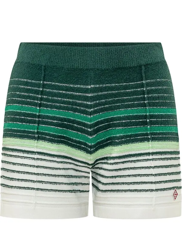Casablanca Chic Boucle Loop Mini Shorts - White/green