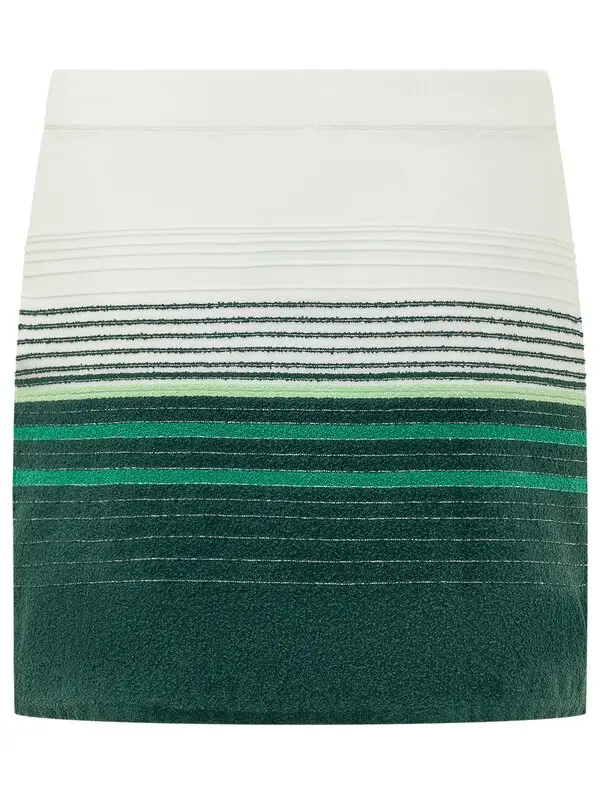 Casablanca Stylish Striped Mini Skirt - White/green