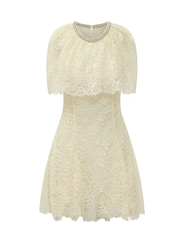 SELF-PORTRAIT Chic Caplet Mini Dress - Yellow